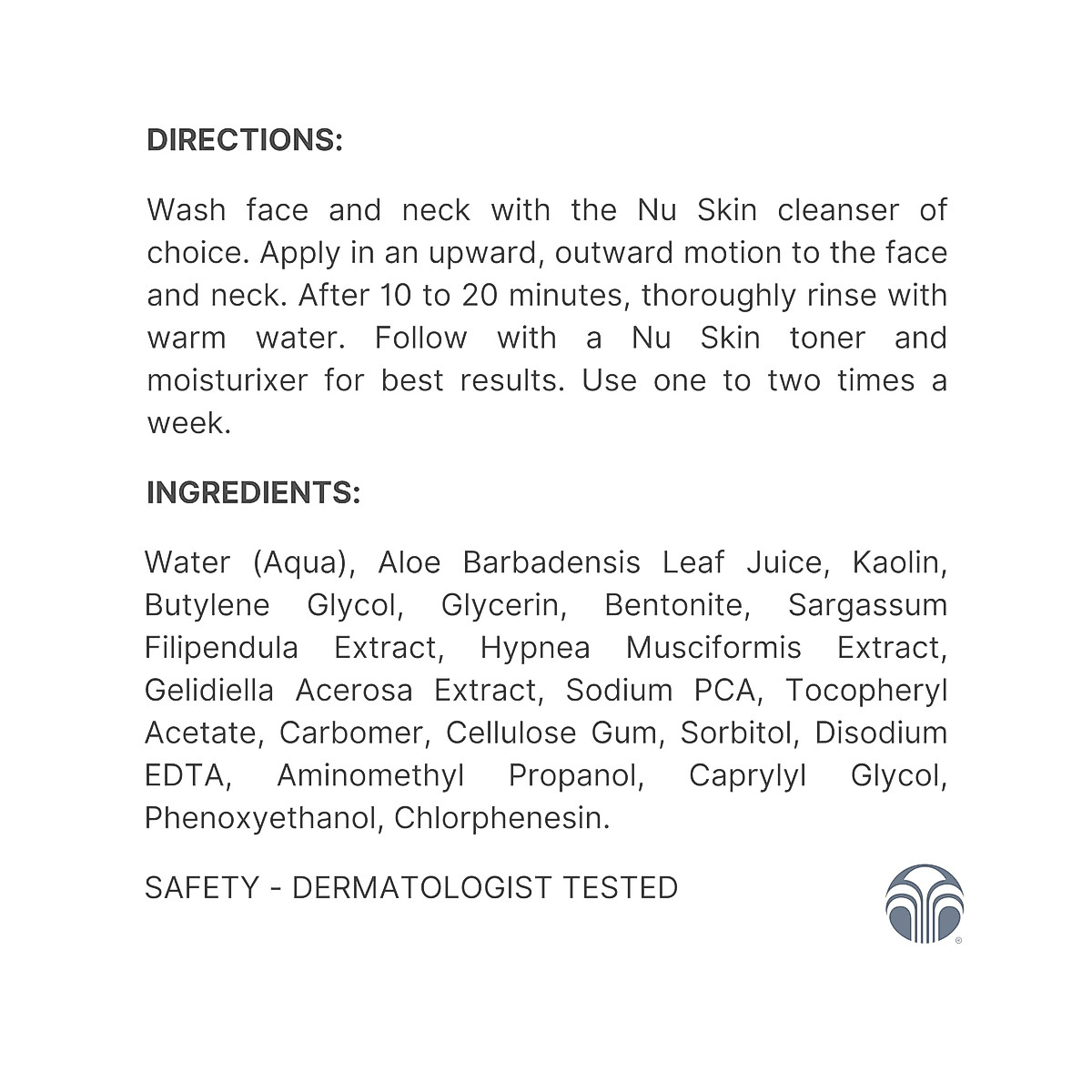 Nu Skin Clay Pack Deep Cleansing Masque