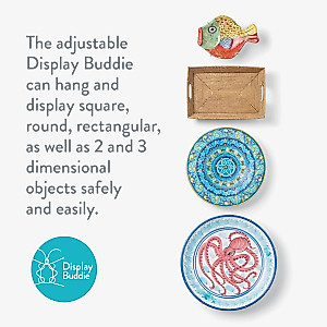 Display Buddie Extra-Large Adjustable Plate Hanger for Plates, Platters, Bowls & Oval, Square, Rectangular Objects Between 18-24" Overall and up to 10 lbs.