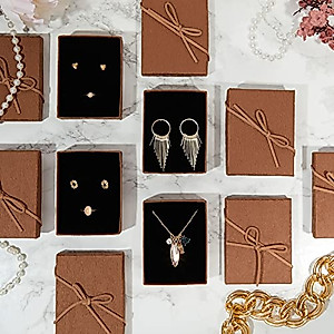 Small Jewelry Gift Boxes for Necklace, Earring, Ring, Pendant, Bracelet, Anklet, Jewelry Holder, Packaging Box with Lids, Bow, Velvet Inner (3.6 x 2.7 x 1 Inch, 12 Pack)