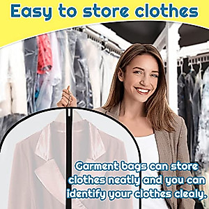 40 Pieces Garment Bags for Hanging Clothes with Zipper Hanging Garment Bags Dress Bags for Gowns Long Storage Plastic Suit Cover Bags for Coat Protector Travel Closet Clothing (24 x 60 Inch)