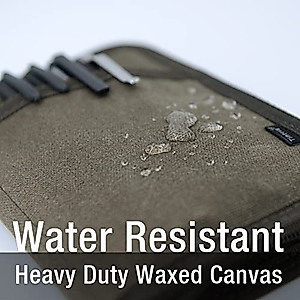 Tintris Journal Cover for Field Notes Notebooks Moleskine Cahier 3.5 x 5.5 with zipper pen holder, Water Resistant Pocket Notebook Cover for Journal Notebook planner, Classy Waxed Canvas, Olive