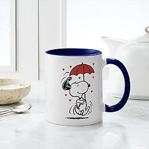 CafePress Snoopy On Heart Mugs Ceramic Coffee Mug, Tea Cup 11 oz