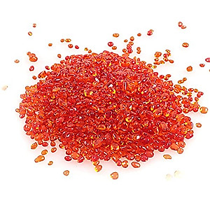 Reflective Tempered High Luster Fire Glass, Glass Gravel Marbles,Fire Glass Rocks Pebbles,Vase Fillers Glass Beads for Aquarium Garden Decoration 3-6mm 305g/10.75oz/0.67lbs (Orange Red)