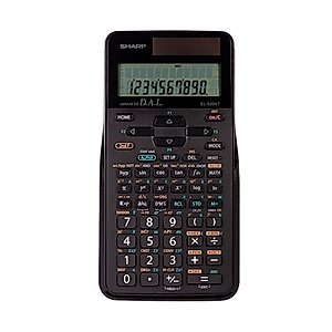 Sharp Electronics EL520XTBBK Scientific Calculator, 10-Digit with 2-Line LCD Display (Solar and Battery Powered)