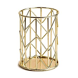 U Brands Pencil Cup, Wire Metal, Gold - 897U06-24