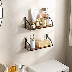 Acrylic Floating Shelves,15.7"Floating Shelves Wall Mounted Set of 2, Sturdy Thickness 10mm(0.4inch) Acrylic Shelves for Bedroom, Bathroom, Living Room, Kitchen, Laundry Room Storage & Decoration
