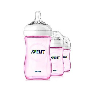 Philips Avent Natural PP Pink 9-Ounce Baby Bottles (Pack of 3)