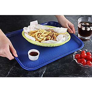 New Star Foodservice 24364 Blue Plastic Fast Food Tray, 10 by 14 Inch, Set of 12
