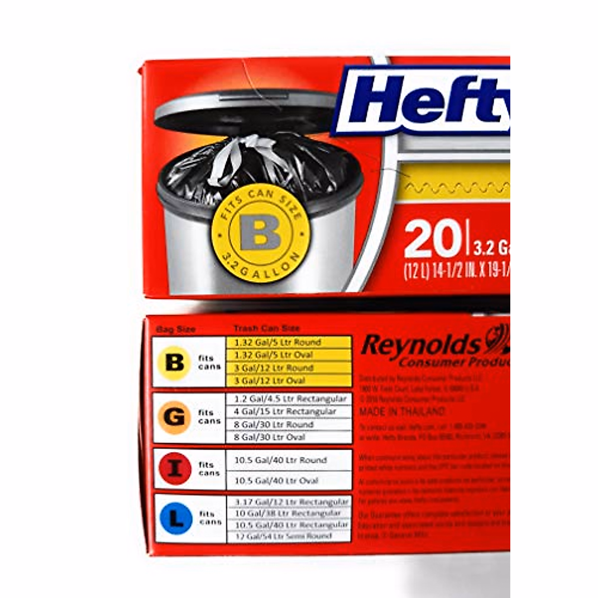 Hefty Steel Trash Bags 3.2 Gallon Drawstring Bags, Custom Fit for Steel Step Can Size B (1.32 Gallon/5 Liter Round & Oval and 3 Gallon/12 Liter Round & Oval), 2 Boxes of 20 Bags - 40 Bags Total