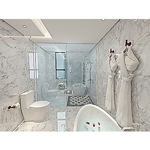 3 Pack Industrial Pipe Bathroom Hardware Accessories Set, Include 2 Robe Coat Towel Hook and 1 Toilet Paper Holder for Hanging. 1/2" inch Threaded Wall Mounted Rustic Decor Accessories Kit (Bronze)