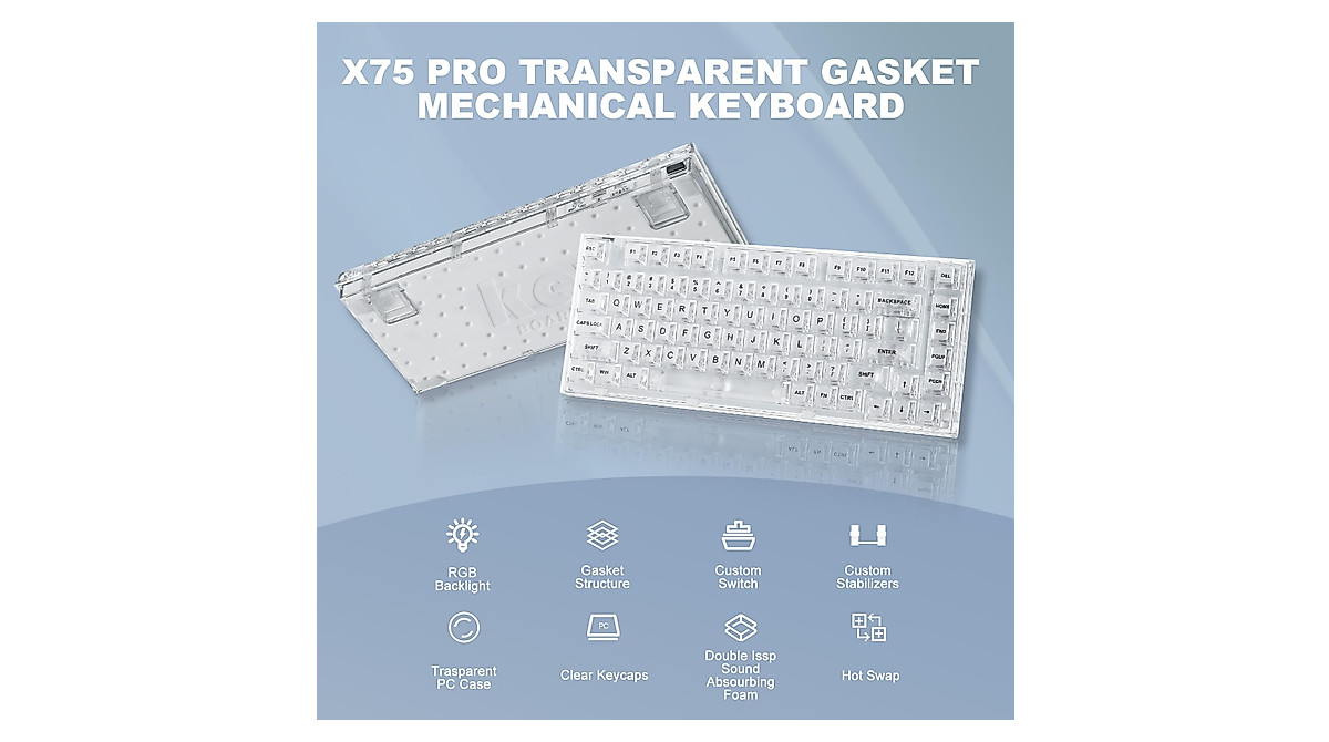 YUNZII X75 PRO 82 Key Wireless Hot Swappable Mechanical Gaming Keyboard ...