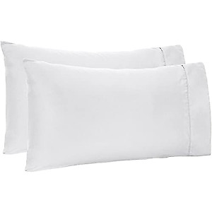 Pillow Protectors Cases Covers King Pillowcases 20'' x 40'' White Pillow Cover Egyptian Cotton Pillow Cases 1000 Series Pillowcases King Size Set of 2