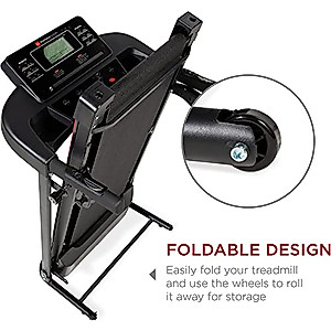 Treadmills for Home, 2.5HP Portable Foldable Treadmill with 15 Pre Set Programs and LED Display Panel Black