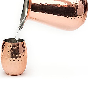 [Gift Set] Kitchen Science Copper Water Pitcher With Lid & Copper Tumblers (2 Tumblers)