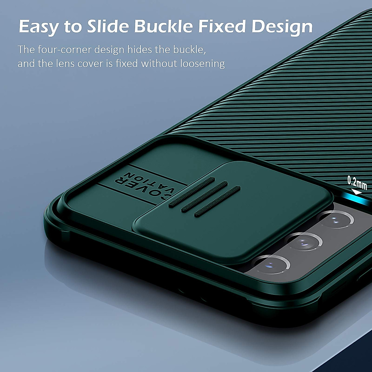 CloudValley for Samsung Galaxy S21 Case with Camera Cover, Full-Body Protective & Slim Fit, Camera Protection Case Only for Samsung Galaxy S21 5G 6.2 inch (2021 Release)-Green