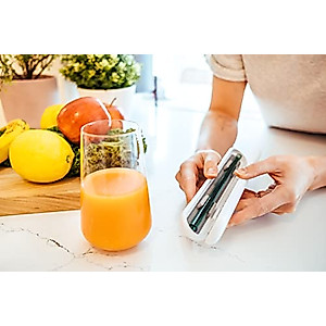 SOMA Glass Straw with Silicone Lined Travel Case and Cleaning Tool, 8-inch, Teal (501-13-01)