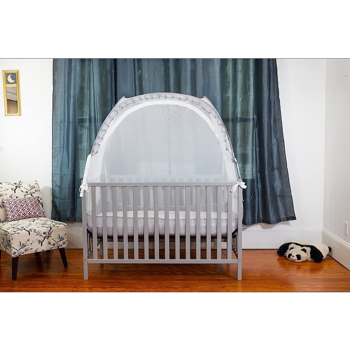 Brite Life Baby Safety Crib Tent - Premium Pop up Set up - Waterproof Mattress Crib Cover - Nursery Mosquito Net - See Through Mesh Crib Net - Protect from Insects & Pet - (51x27x55 inches)