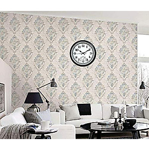 SMILEMARY 12-Inch Indoor/Outdoor Retro Silent Non-Ticking Waterproof Wall Clock with Thermometer,Battery Operated Quality Quartz Round Clock Wall Decorative for Patio/Home