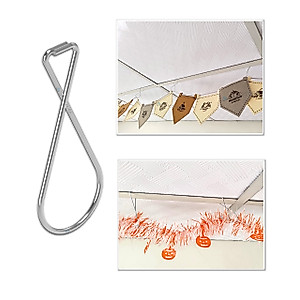 NACETURE Ceiling Hook Clips- 100 Pack Drop Ceiling Hanger Hooks Hanging on Suspended Ceiling Tile, Grid Clips Heavy Duty for Light Plant Office Home Stores Classroom and Wedding Decorations