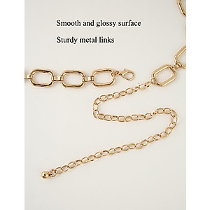 TOPACC Gold Chain Belts for Women Dresses Thick Metal Link Circle Waist Chains Belt for Jeans Skirt Girls Fashion