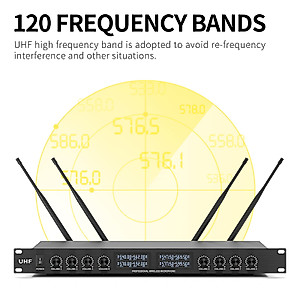 XTUGA YT8 UHF 8 Channel Desktop Gooseneck Microphone System Conference Mics Super-Low Background Noise for Large Conferences, Public Speaking