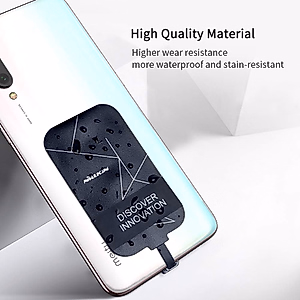 Nillkin Qi Receiver USB C, Thin Wireless Charging Receiver, Type C Wireless Charger Receiver for Galaxy Note 8 Pro/A50/A70/A10s/Xiaomi Note 8/Huawei P30 and Other Type-C Android Phones(Long Version)