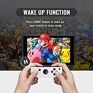 Tenvoonl Left Joysticks for video games, Alternatives for Switch Left Joy Pad Controller with Built-in 6-Axis Gyroscope and Joypad Strap(Right White)