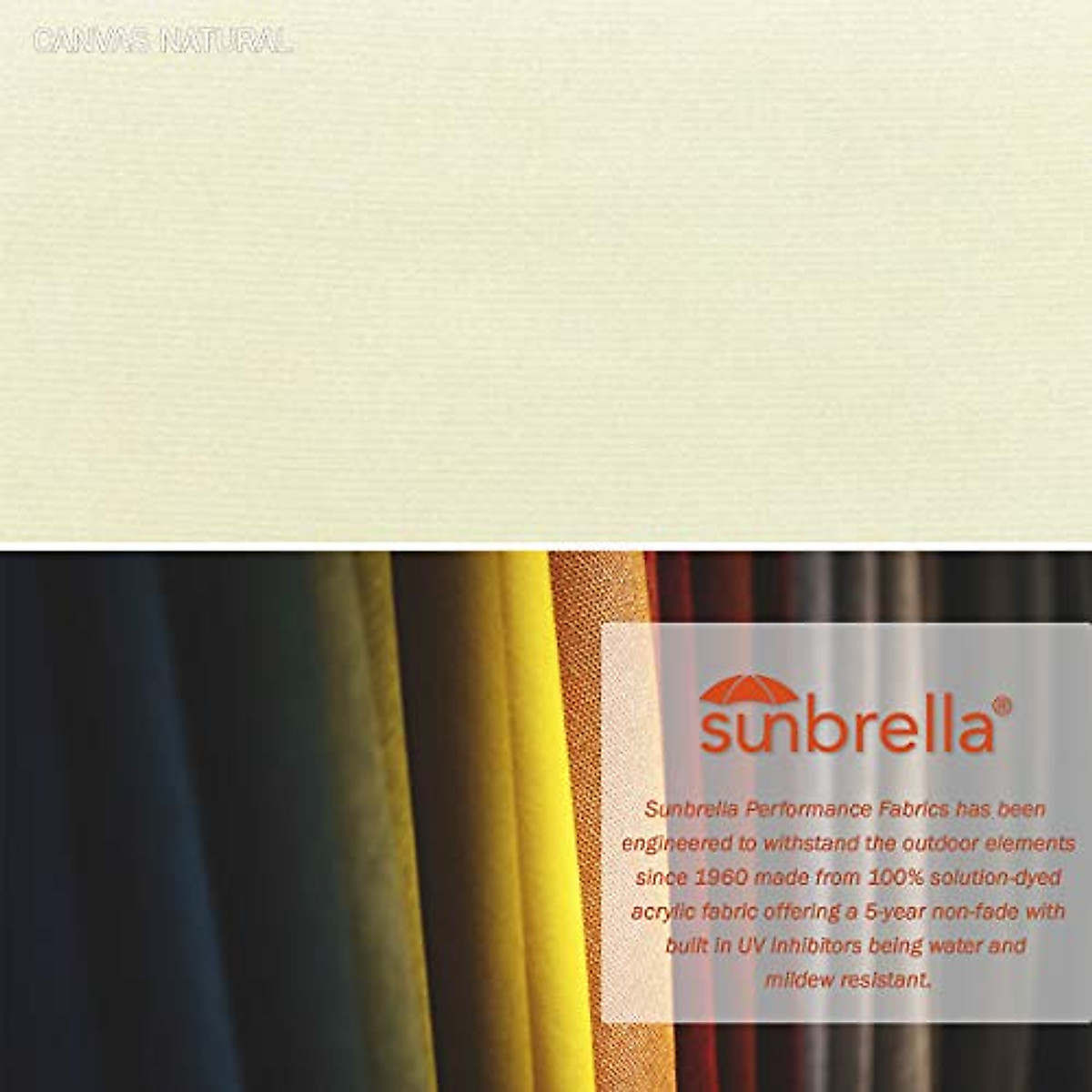 California Umbrella 9' Round Aluminum Market Umbrella, Crank Lift, Push Button Tilt, Bronze Pole, Sunbrella Natural