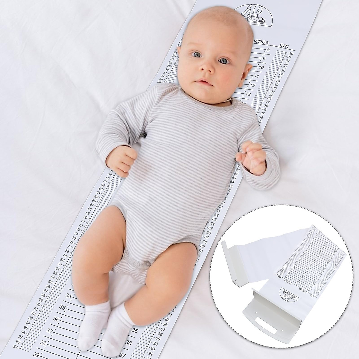 Hemobllo Infant Height Measure Tool - Safe Baby Height Ruler with Non-Slip Measuring Mat for Kids' Growth | Accurate Growth Chart for Home Use