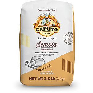 Antimo Caputo Semolina Flour 2.2 LB (Pack of 2) Bulk Italian Durum Semola Flour - All Natural Dough for Fresh Pasta