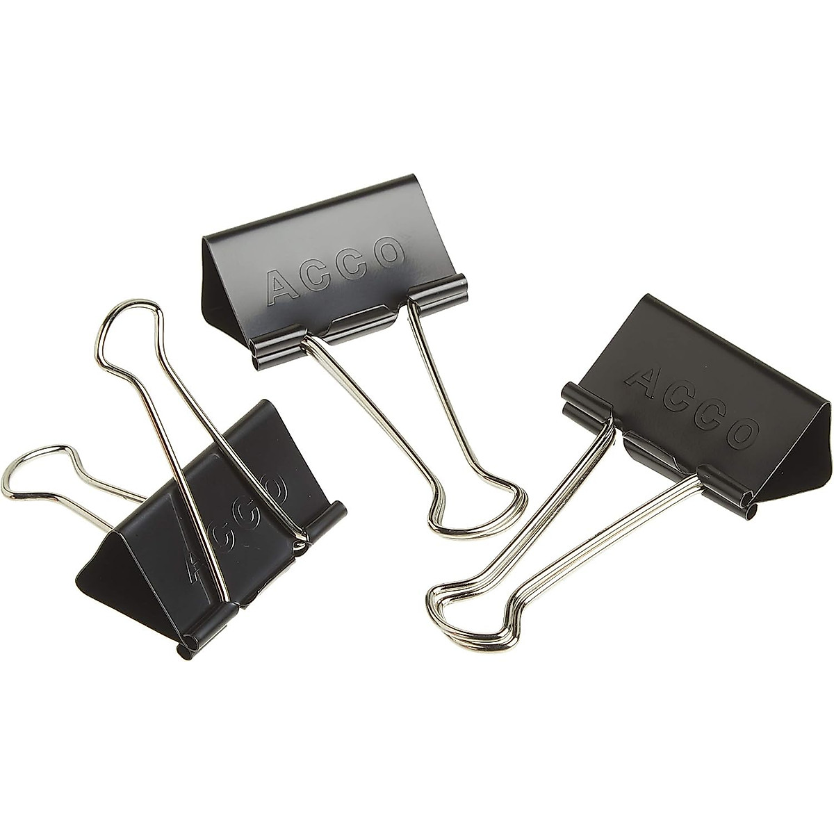 ACCO Binder Clips, Large, 1 Box, 12 Clips/Box (72100)