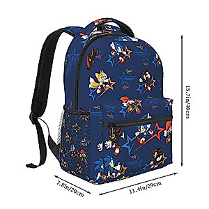 TopJianyu Cartoon Backpack For Boys Teen Blue Backpacks Cute Bookbag Lightweight Casual Daypack Travel Bag