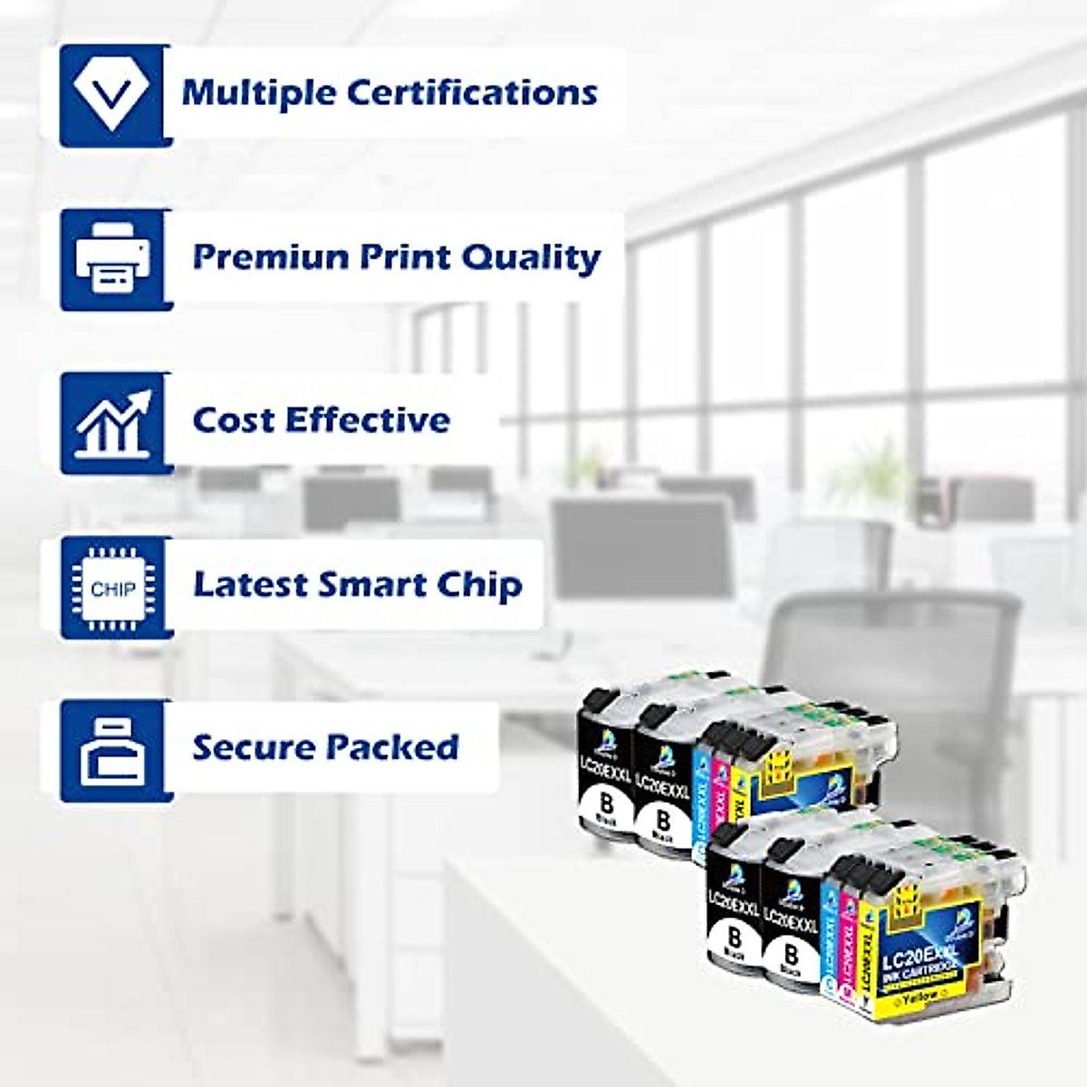 DOUBLE D Upgraded LC20E Compatible Replacement for Brother LC20E LC-20E XXL Ink Cartridges for Brother MFC-J985DW J775DW J5920DW J985DWXL Printer (6BK+4C+4M+4Y) 18 Pack-Updated Version