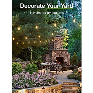 addlon 54FT(48+6) Solar String Lights Outdoor Waterproof with USB Port & Remote Control Dimmable Solar Patio Lights IP65 Solar Powered Edison LED Bulbs for Outside Bistro Camping