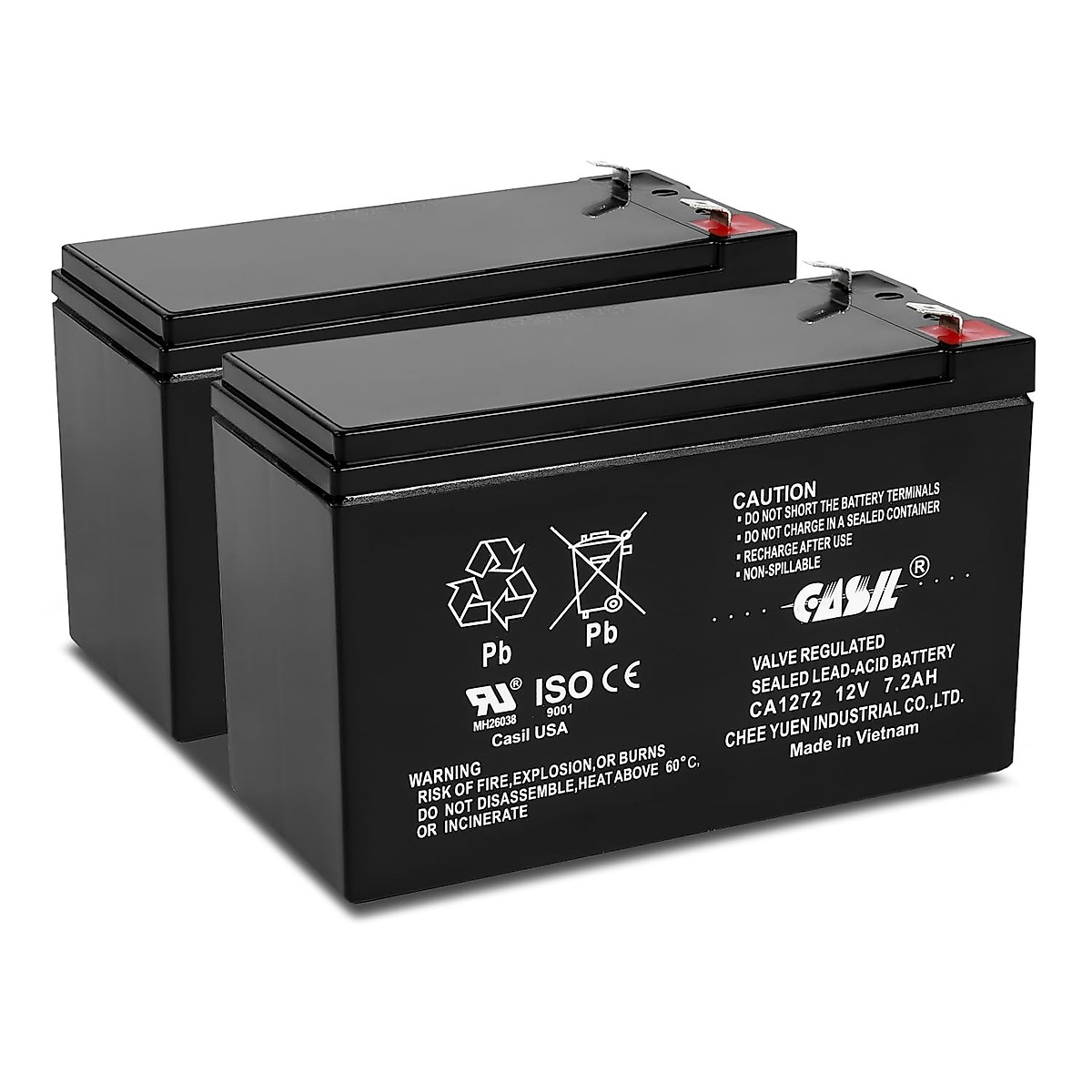 Casil 12V 9Ah F2 Terminal Replacement Battery Compatible with APC Back-UPS XS1500 XS 1500 2 Pack (12V 7.2AH XS1000)