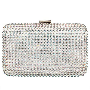 Fawziya Crystal Clutches For Women Dress Purses For Evening Bag-Silver