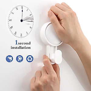 2 Pack Suction Cup Hooks for Shower, Powerful Vacuum Bathroom Suction Holder Removable Reusable Waterproof Suction Hanger Window Glass Door Suction Holder for Bathroom Kitchen Towel Robe (White)