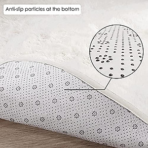 GumoHK 4x4 Soft White Round Rug for Bedroom Modern Fluffy Circle Carpet for Kids Girls Baby Room Shag Rug Indoor Shaggy Plush Circular Nursery Rugs Cute Cozy Area Rugs for Living Room