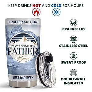 34HD Dad Light Tumbler with Lid, 20 oz Stainless Steel Vacuum Insulated Dad Coffee Mug, Daddy Gifts from Daughter Son Wife, Men Gifts for Fathers Day Birthday Christmas