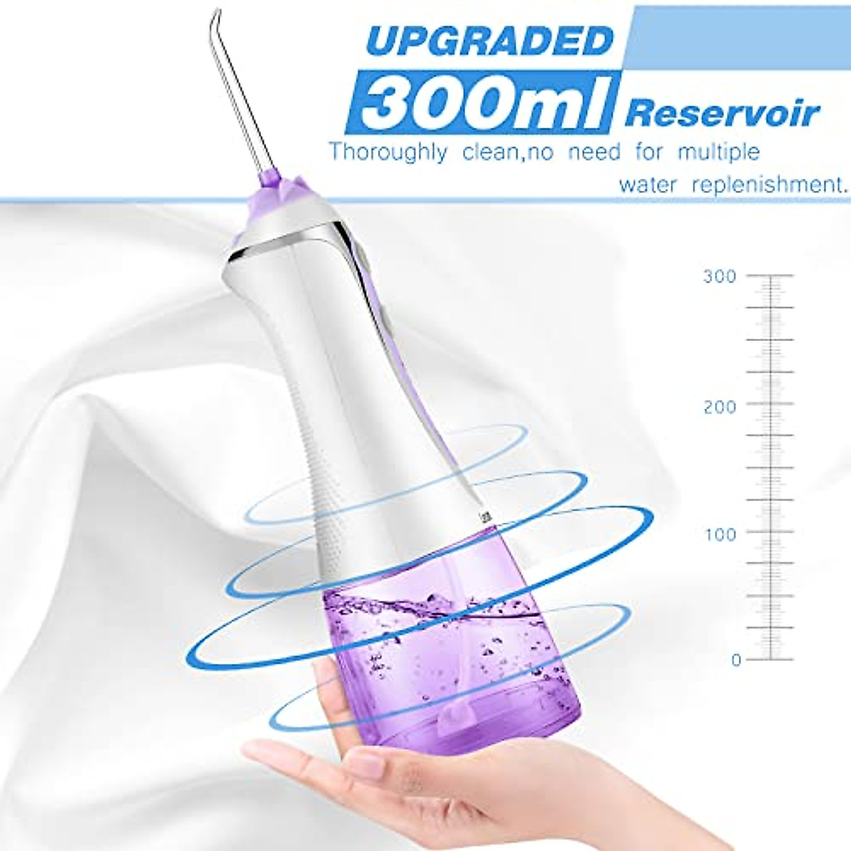 [2023 New Version]Leominor Cordless Water Flosser Professional Oral Irrigator,Portable Dental Flosser IPX7 Waterproof,with Travel Bag and 7 Jet Tips, Rechargeable for Home&Travel
