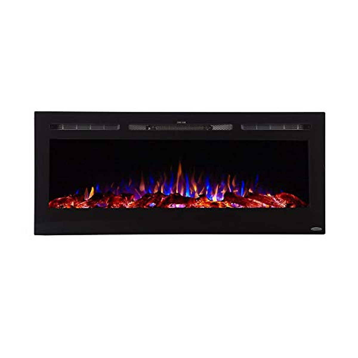 Touchstone Smart Electric Fireplace-The Sideline® 50 Inch Wide-in Wall Recessed-30 Realistic Ember Color/Flame Options-1500W Heater w/Thermostat-Black-Log & Crystal Hearth Options -Alexa®/WiFi Enabled