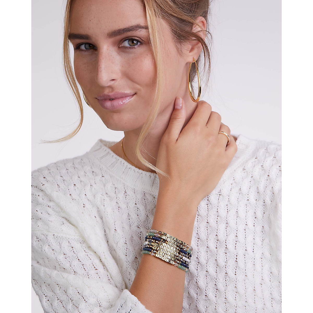 MILLA Oval Hoop Earrings - 14K Gold Plated, Rose Gold Plated and Sterling Silver Plated Hoop Earrings for Women - Hypoallergenic & Lightweight (14K Gold Plated / 55 mm / 2.2 inches)