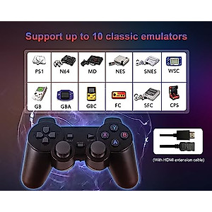 Magcubic Wireless Old Game Console Android TV Stick, Old Game Stick 8K HDMI Output, Plug & Play Video Game Stick 10000+ Games, 64G, 3D, 10 Emulators Dual 2.4G Wireless Controllers