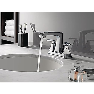 Delta Faucet Ashlyn Centerset Bathroom Faucet Chrome, Bathroom Sink Faucet, Diamond Seal Technology, Metal Drain Assembly, Chrome 2564-MPU-DST