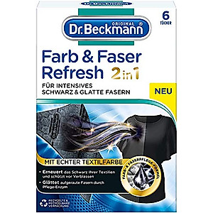 3 pack x Dr. Beckmann Colour & Fibre Refresh Cloths 2-in-1 Black for Laundry Each 6 Pieces
