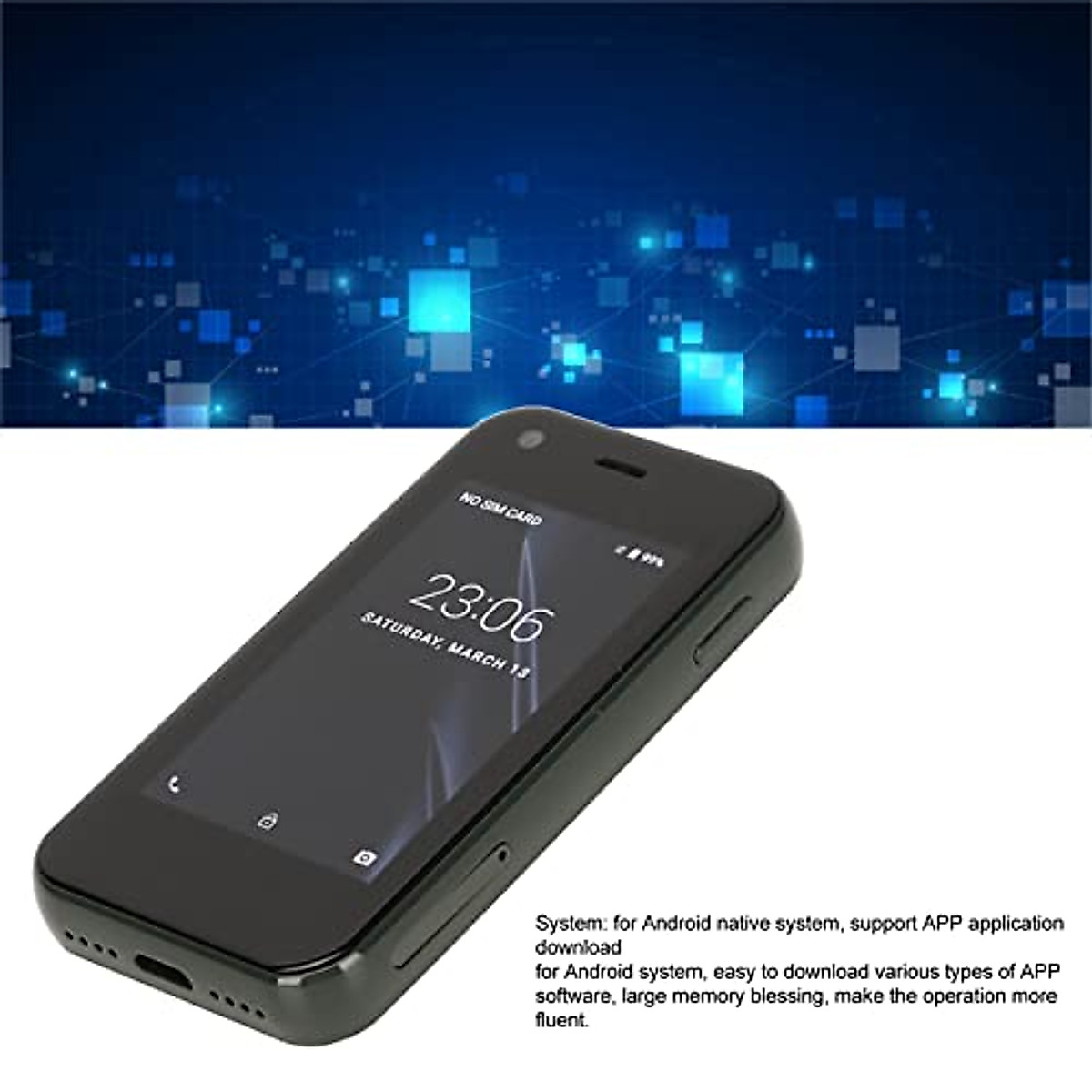 Cuifati XS11 Mini Mobile Phone, 2.5in Cell Phone WiFi GPS 1GB 8GB Quad Core for Android Smart Phone for Students (Dark Night Green)