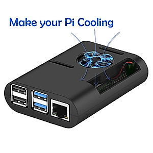 Raspberry Pi 4 Case, MazerPi Raspberry Pi Case with Cooling Fan, Raspberry Pi 4 Heatsink for Raspberry Pi 4 Model B, Pi 4B, Pi 4