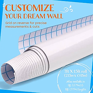 MMFB White Board Sticker Dry Erase, Chalkboard Wallpaper Stick and Peel Adhesive Roll with 4 Ery Erase Chalk Markers for Wall, Tables, Schools, Home (17.8" X 84", 1 Pack)