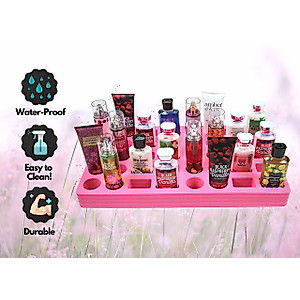 Polar Whale 2 Lotion and Body Spray Stand Organizers Large Tray Pink Durable Foam Washable Waterproof Insert for Home Bathroom Bedroom Office 23.25 x 13.5 x 2 Inches 40 Slots 2pc Pair Set