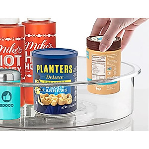 Adoco Lazy Susan Organizer, 12 inch Clear Lazy Susan Turntable Organizer for Cabinet - Kitchen Cabinet Organizer Pantry Organization and Storage
